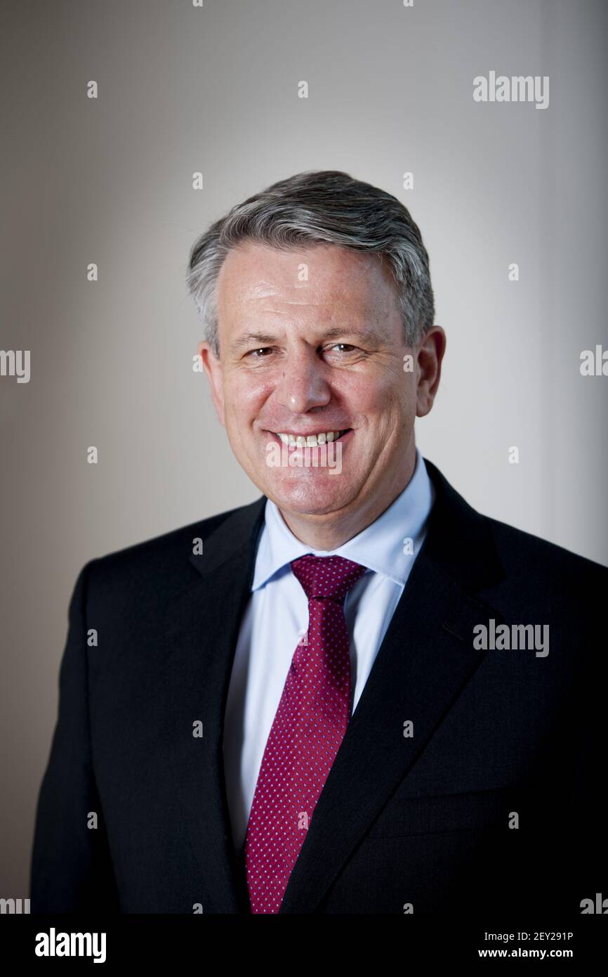 THE HAGUE, NETHERLANDS - SEPTEMBER 1, 2014 - Portrait of Shell CEO, Ben ...