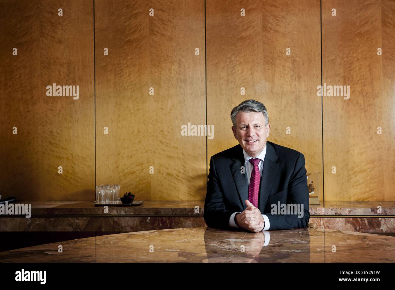 THE HAGUE, NETHERLANDS - SEPTEMBER 1, 2014 - Portrait of Shell CEO, Ben ...