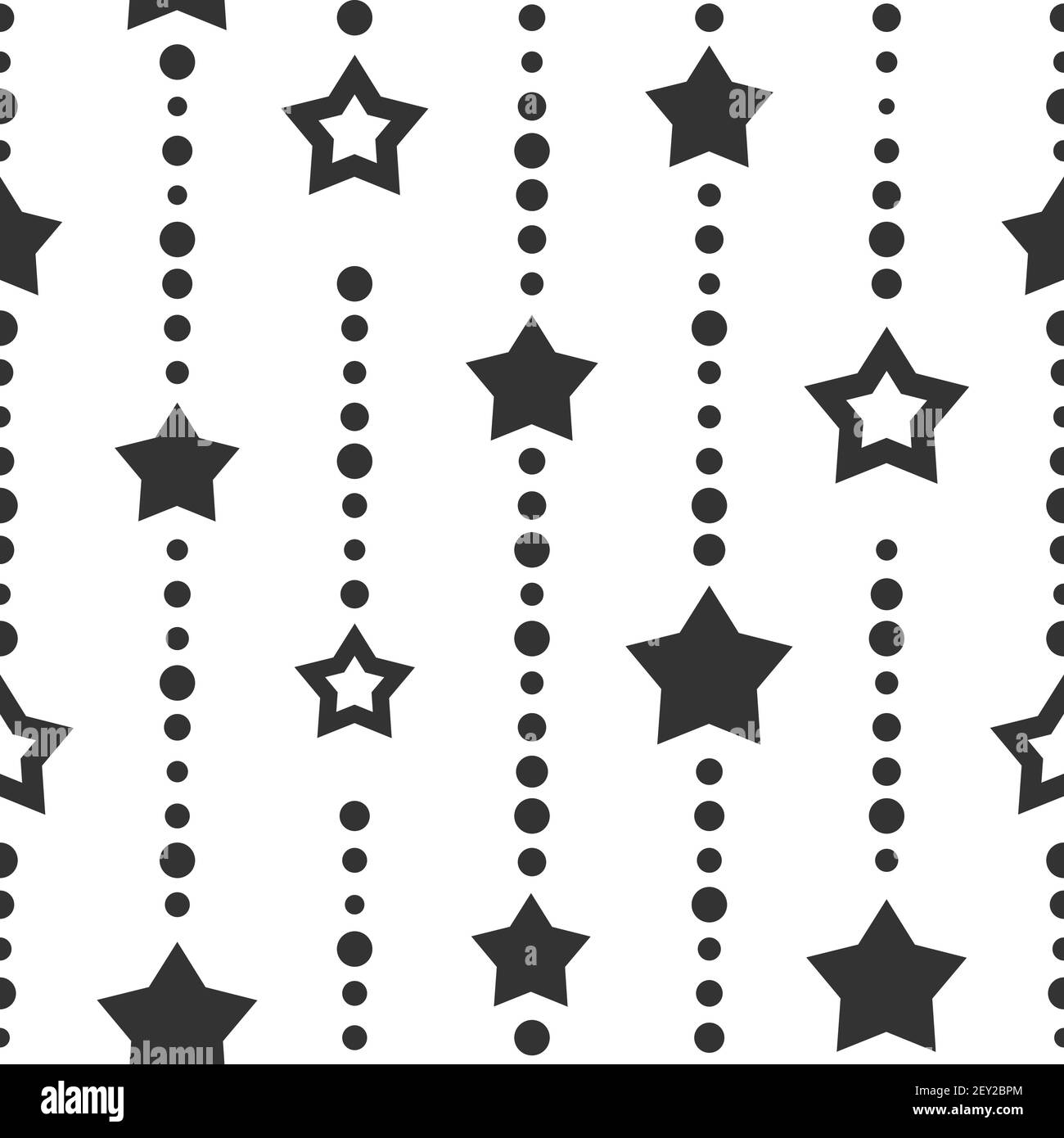 Seamless background with black dots and stars on white background ...