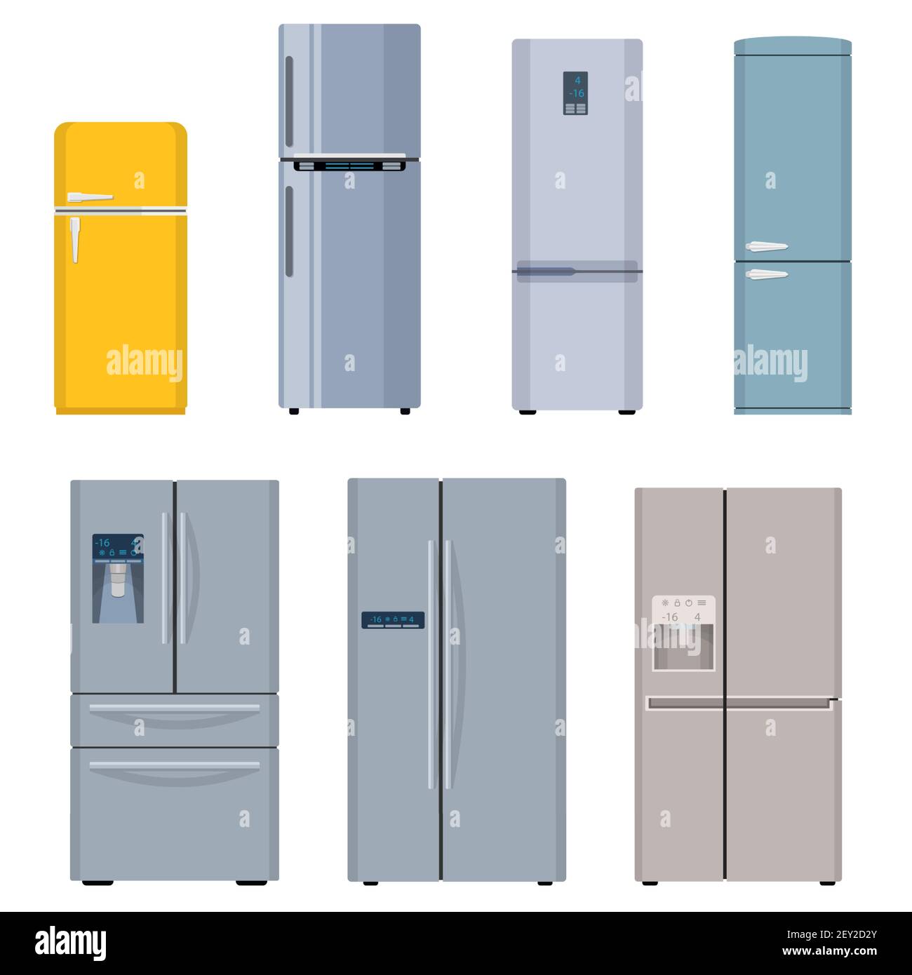 Set refrigerators side by side Stock Vector Image & Art - Alamy