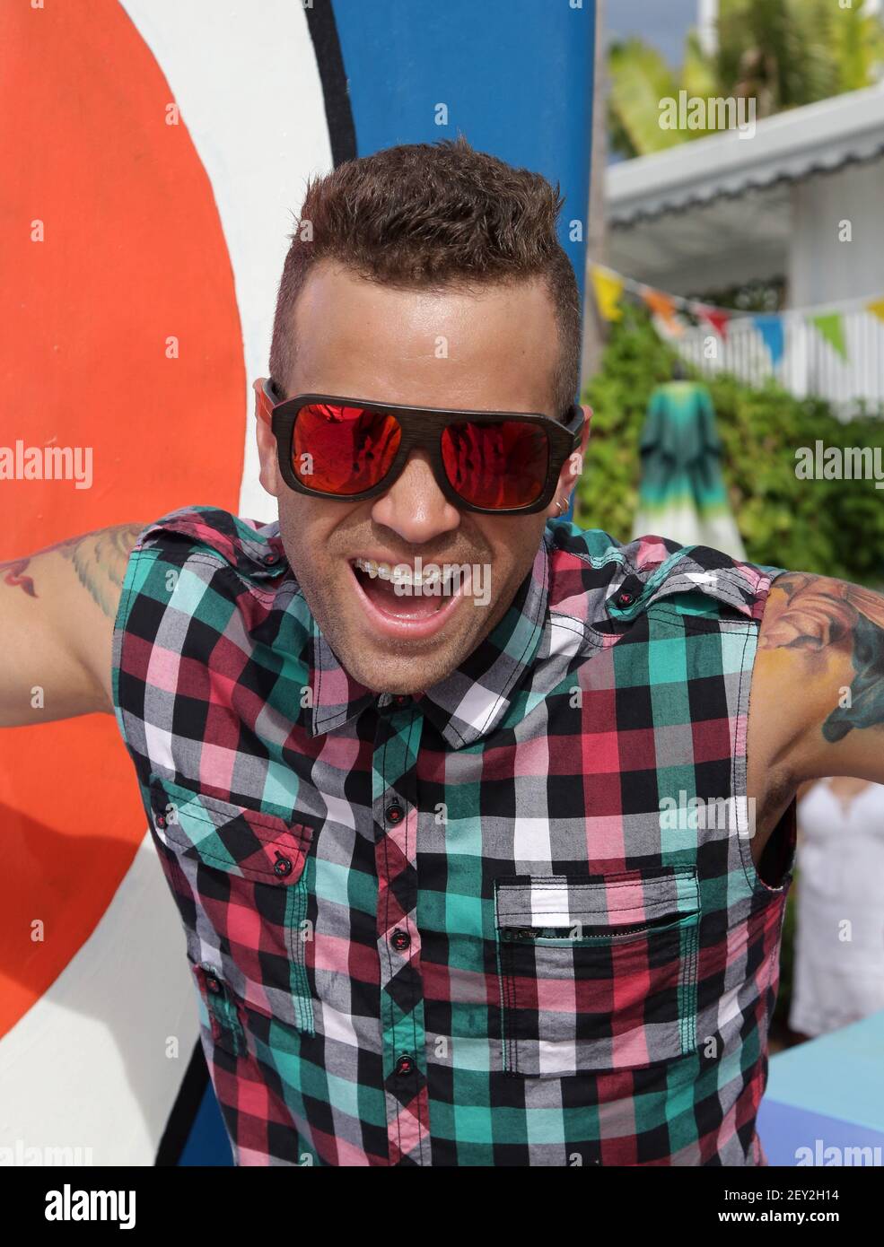 MIAMI BEACH - FL: Nacho from Chino and Nacho is seen during the ...