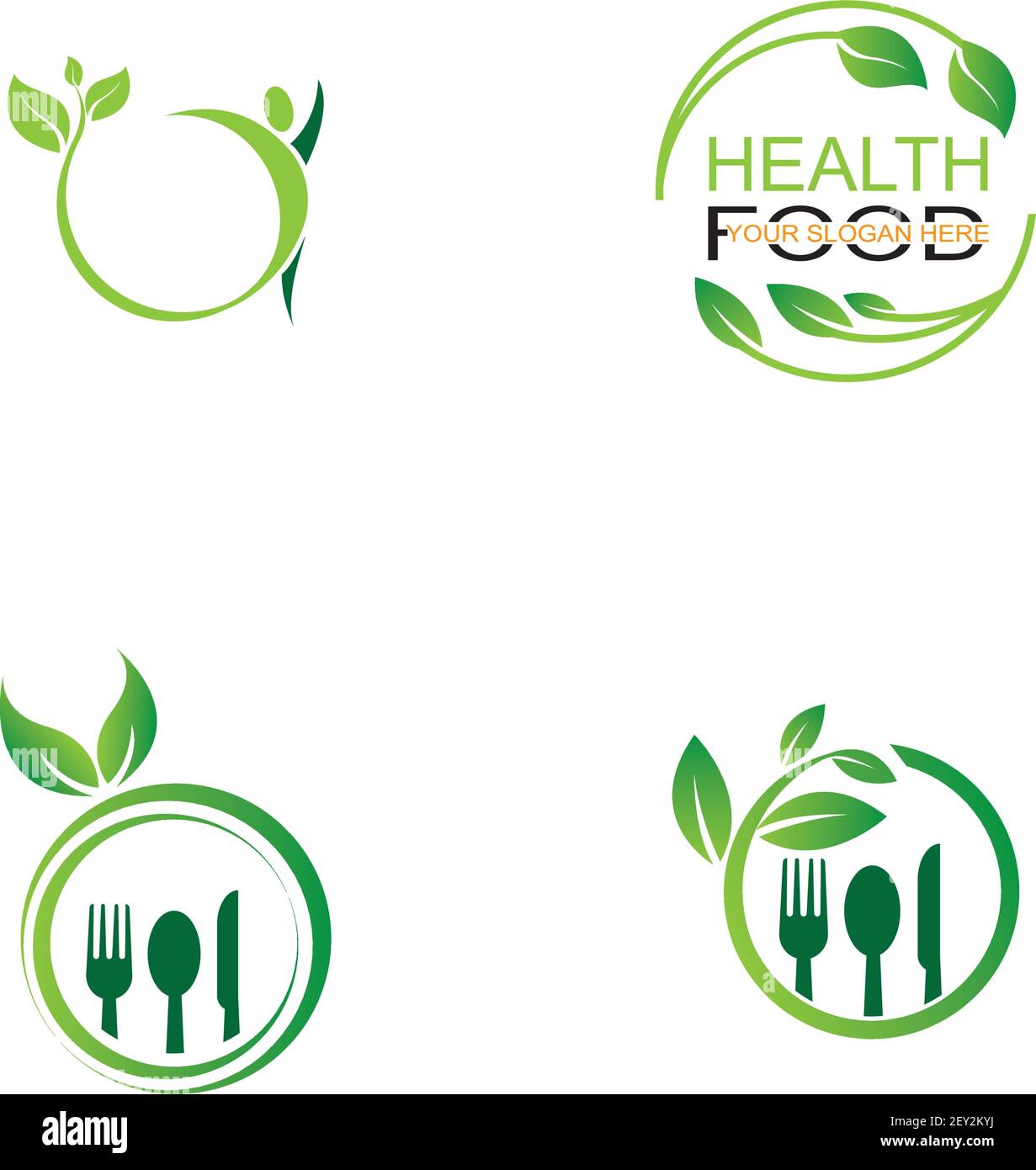 healthy food logo vector design icon illustration Stock Vector Image ...