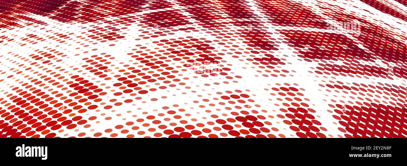 Red on white abstract halftone background. Wide vector graphic pattern ...
