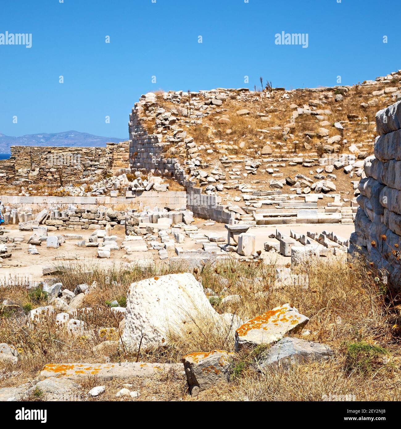 Archeology in delos greece the historycal acropolis and old ruin site ...