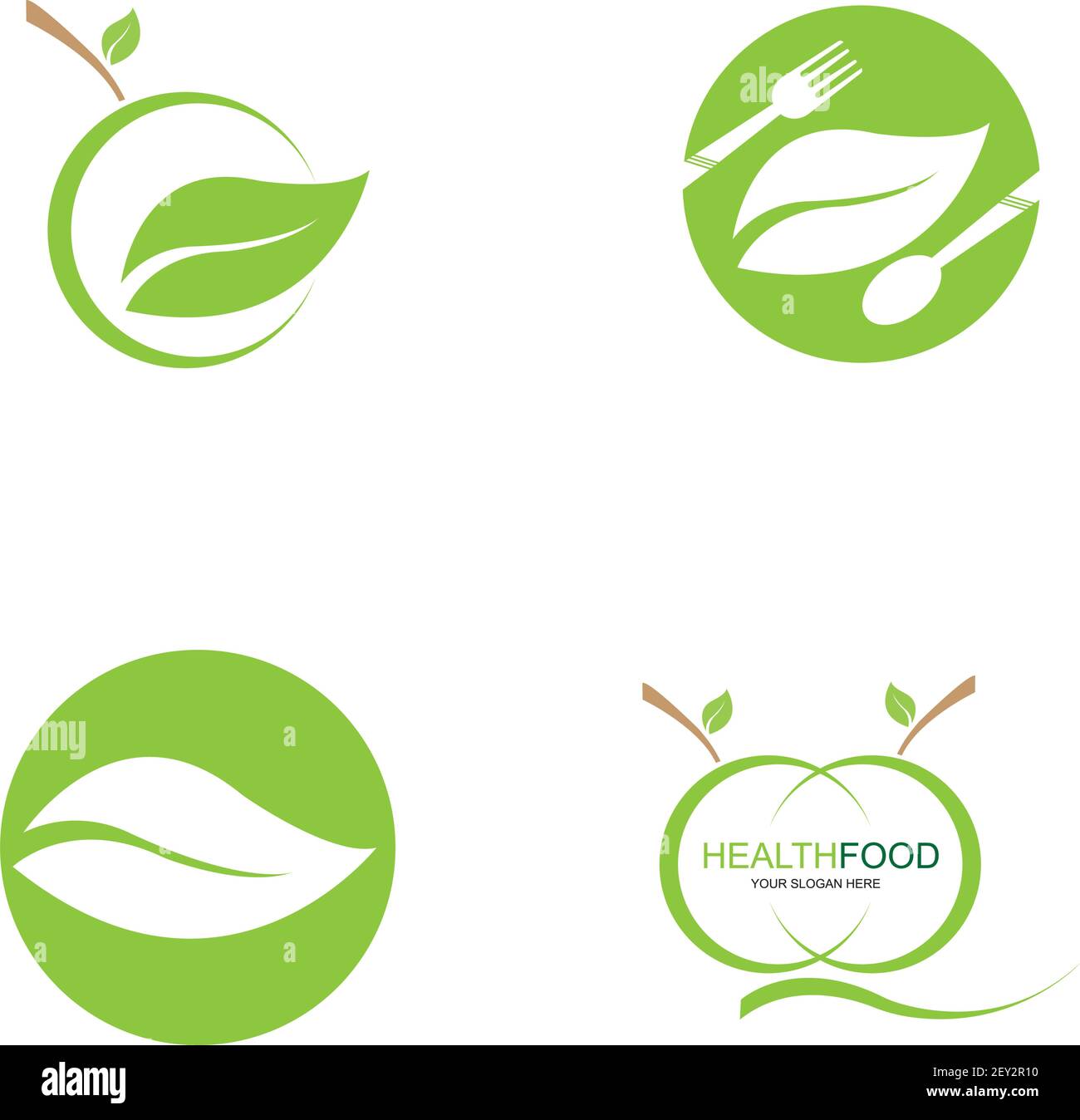 healthy food logo vector design icon illustration Stock Vector Image ...