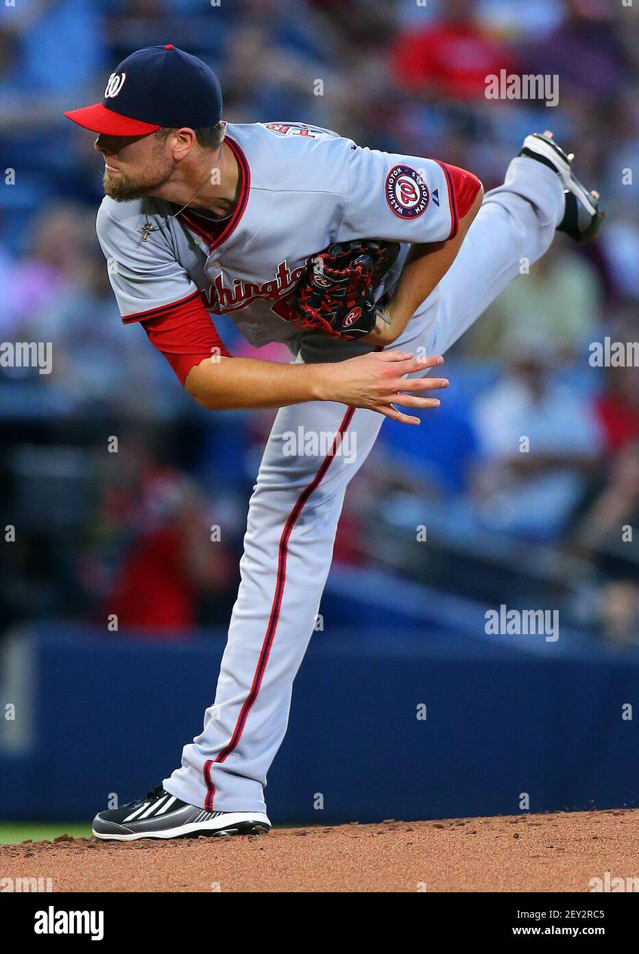 Washington Nationals pitcher Blake Treinen works against the Atlanta ...
