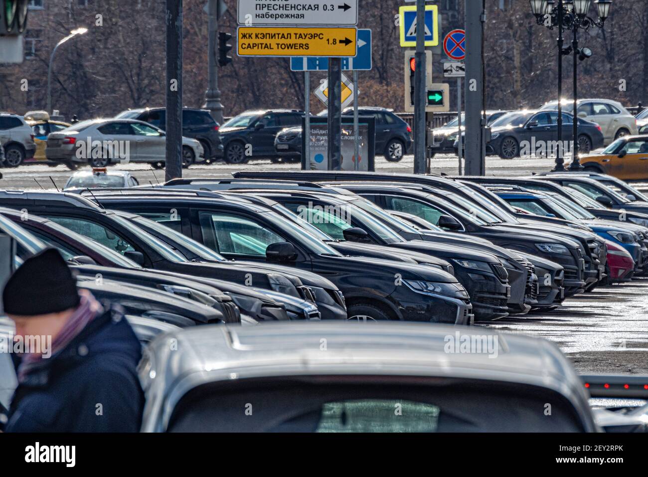 Russia, Moscow. A parking zone Stock Photo - Alamy