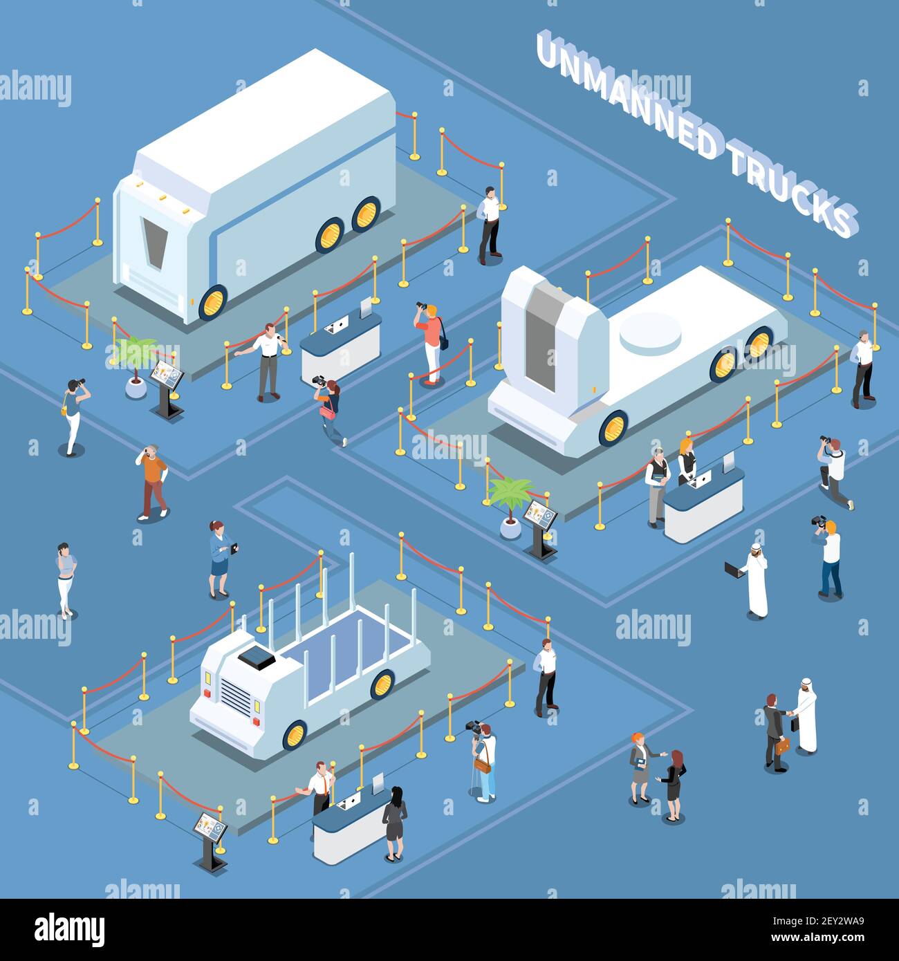 Autonomous car driverless vehicle robotic transport isometric ...
