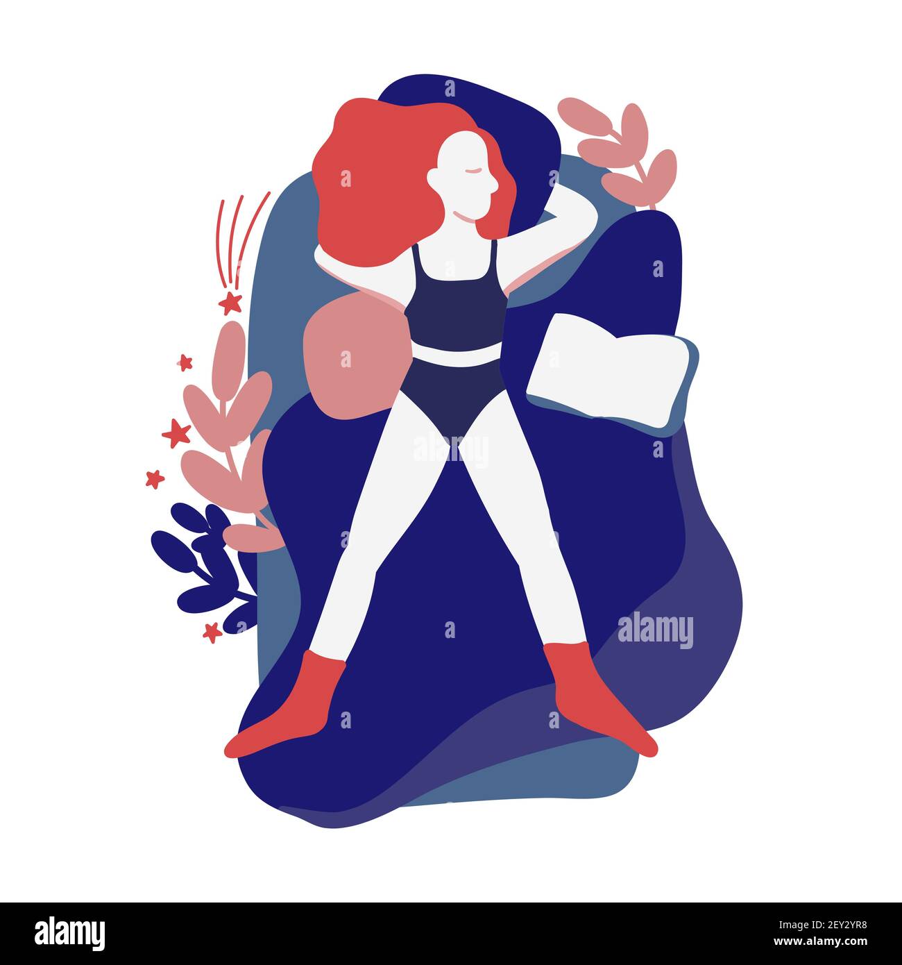 Woman lying on side Stock Vector Images - Alamy