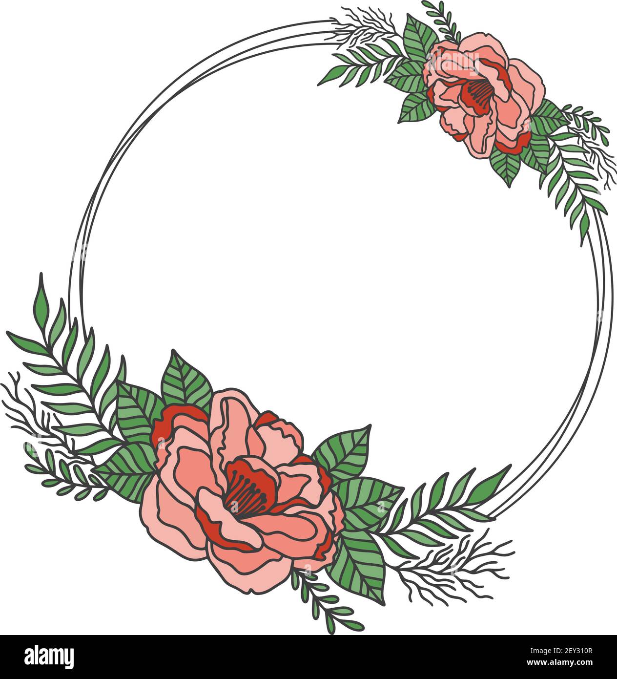 Round Flower Frame Clipart