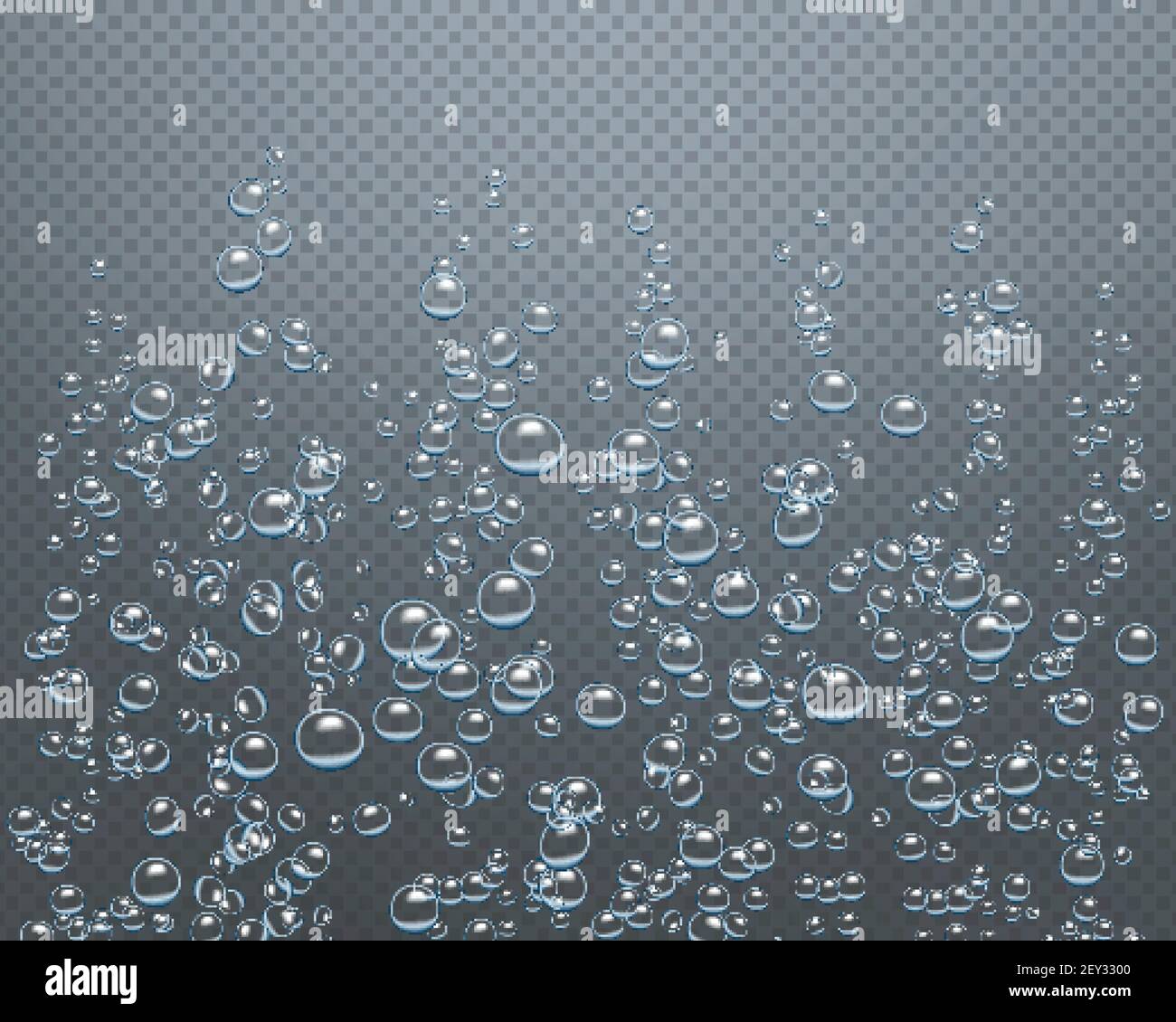 Underwater sparkling air bubbles rising up from sea bottom toward the ...