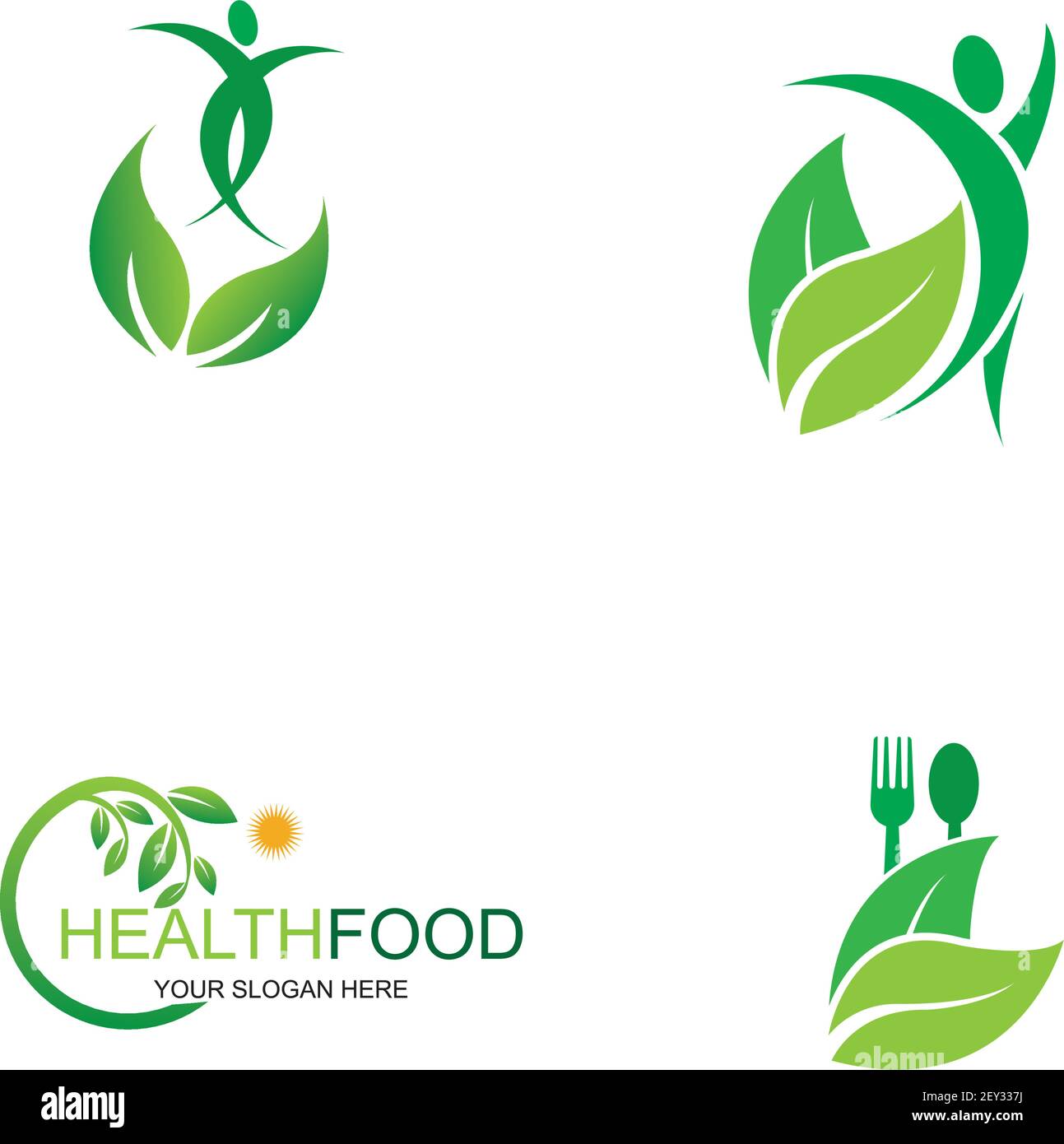 healthy food logo vector design icon illustration Stock Vector Image ...