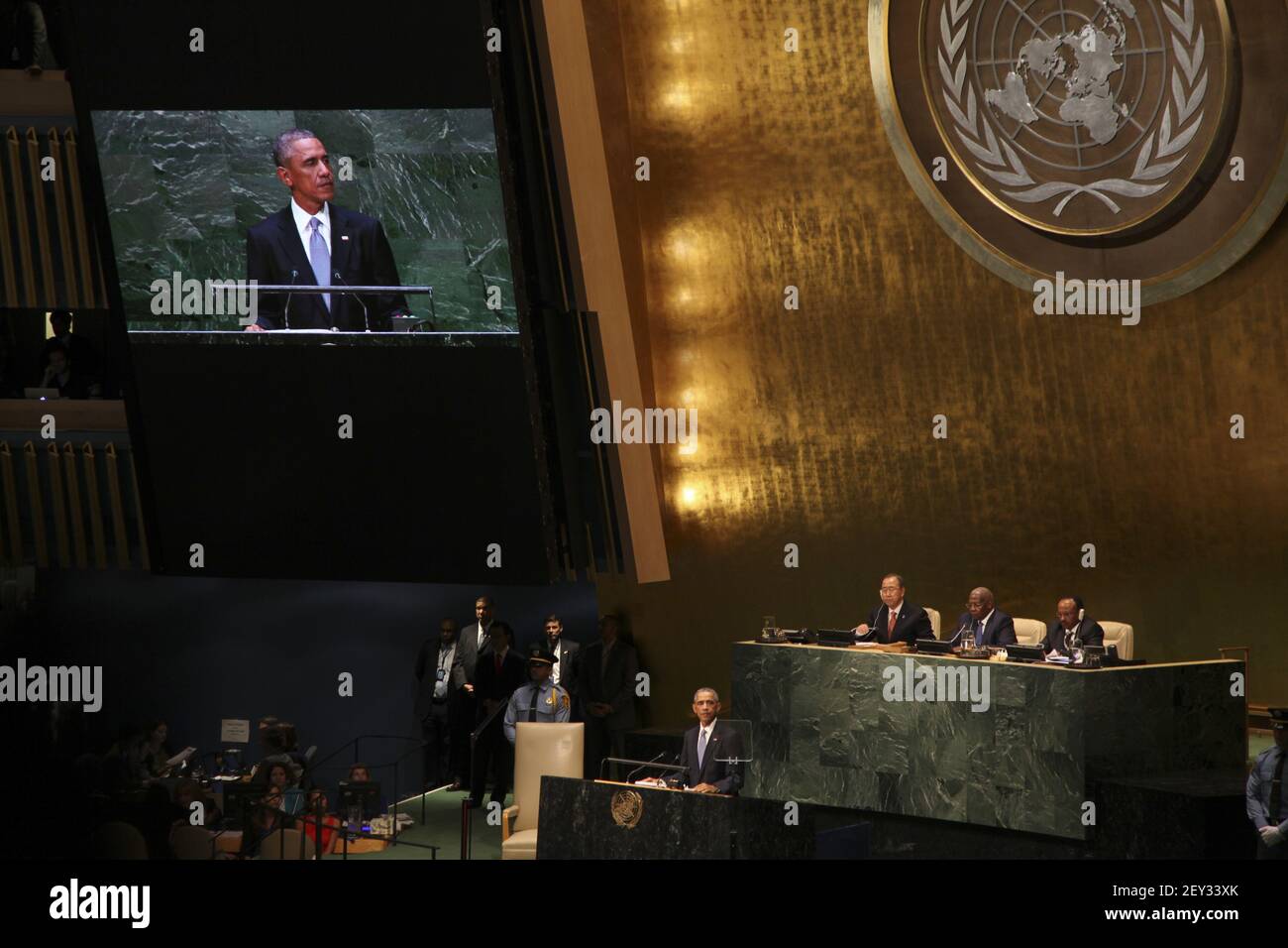 September 24, 2014 - New York, NY - President Barack Obama addresses ...