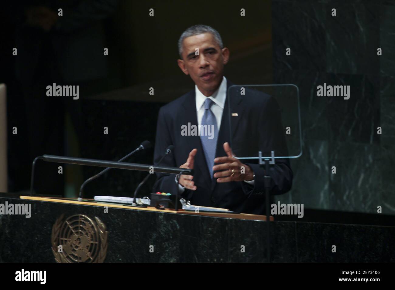 September 24, 2014 - New York, NY - President Barack Obama addresses ...