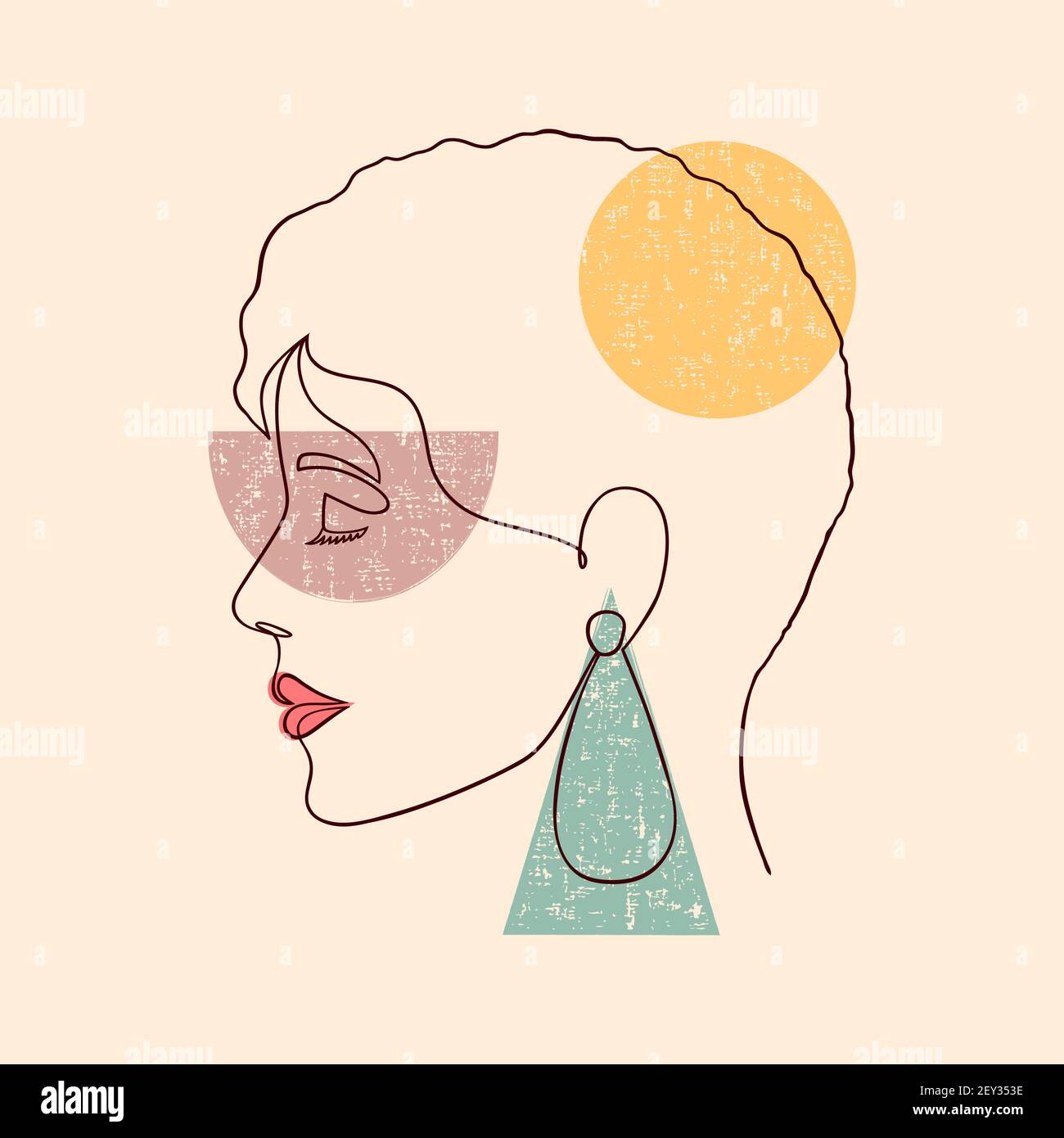Poster With Minimal Woman Face Stock Vector Image And Art Alamy