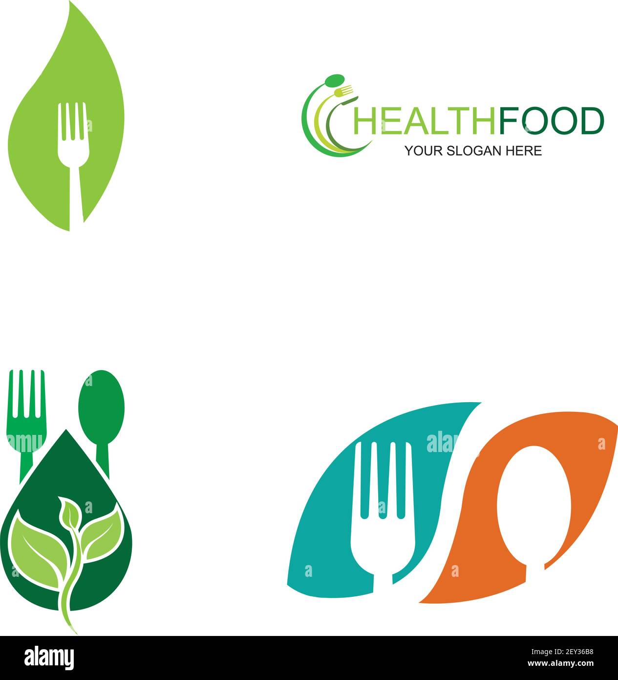 healthy food logo vector design icon illustration Stock Vector Image ...