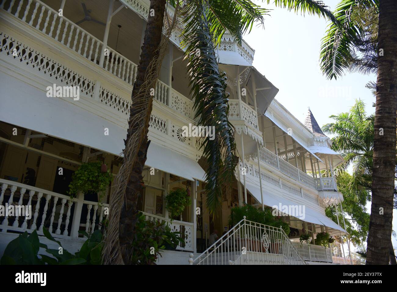 Exterior view of Hotel Oloffson ( a19th-century Gothic gingerbread ...