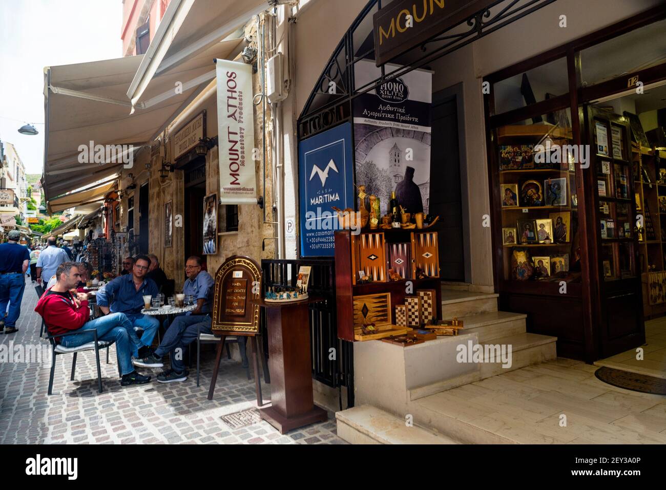 Chania market on the Island of Crete, Greece Stock Photo - Alamy