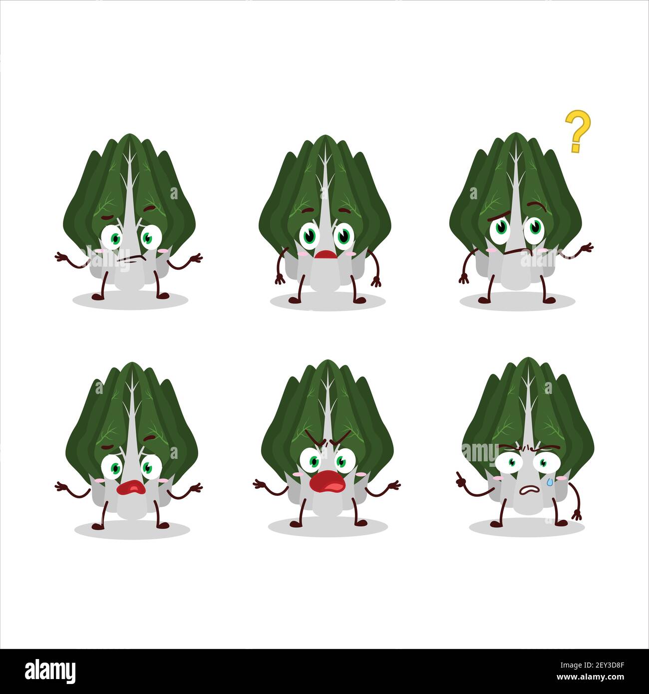 Cartoon character of swiss chard with what expression. Vector ...