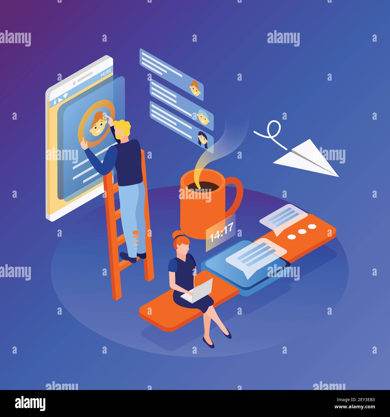 Digital devices interfaces people interactions systems isometric ...