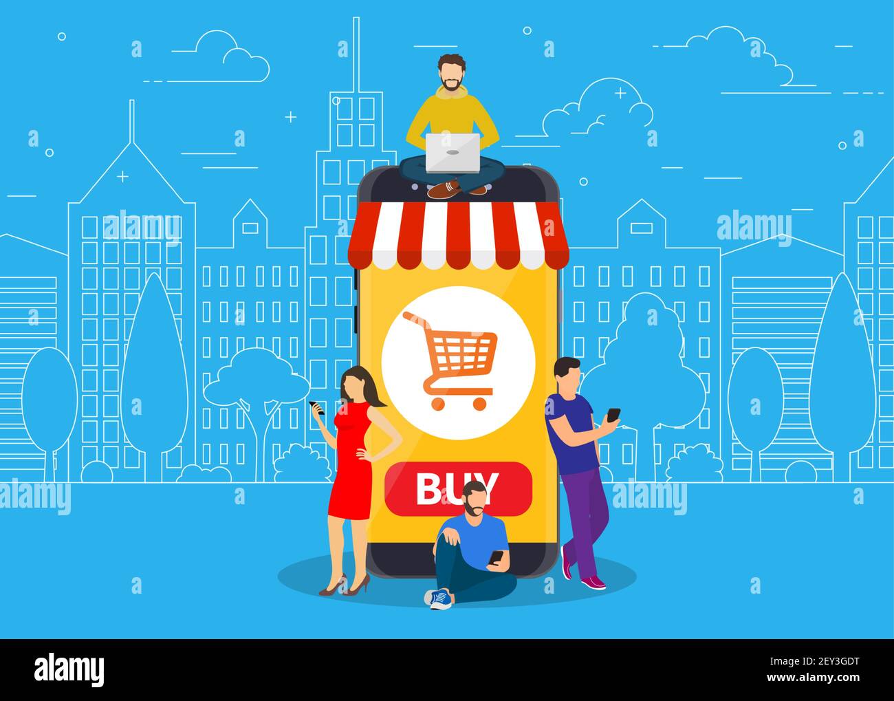 E-commerce cart concept Stock Vector Image & Art - Alamy