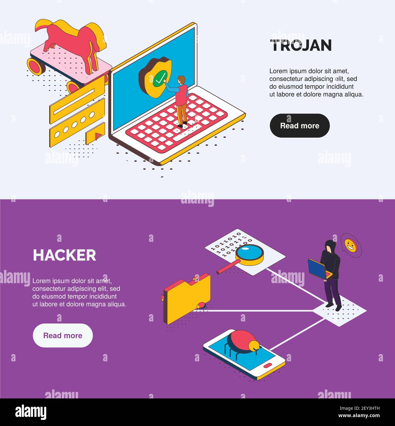 Hacker Trojan Horizontal Banners Stock Vector Image & Art - Alamy