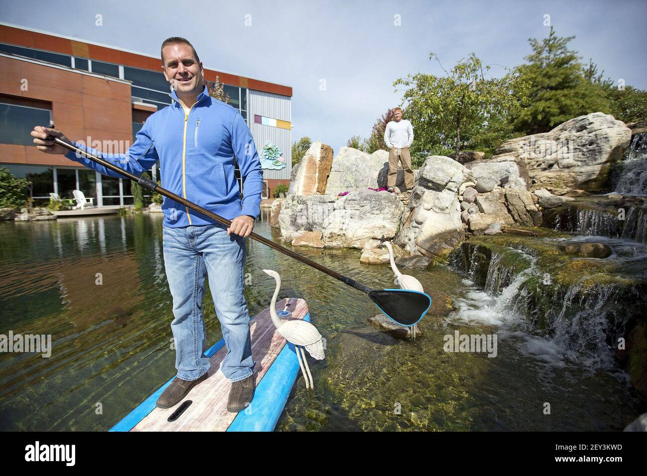 Greg Wittstock, left, and Brian Helfrich, who star in Nat Geo Wild's "Pond Stars" TV show, are ...