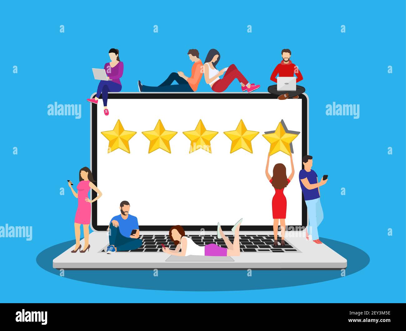 User giving five star rating Stock Vector Image & Art - Alamy