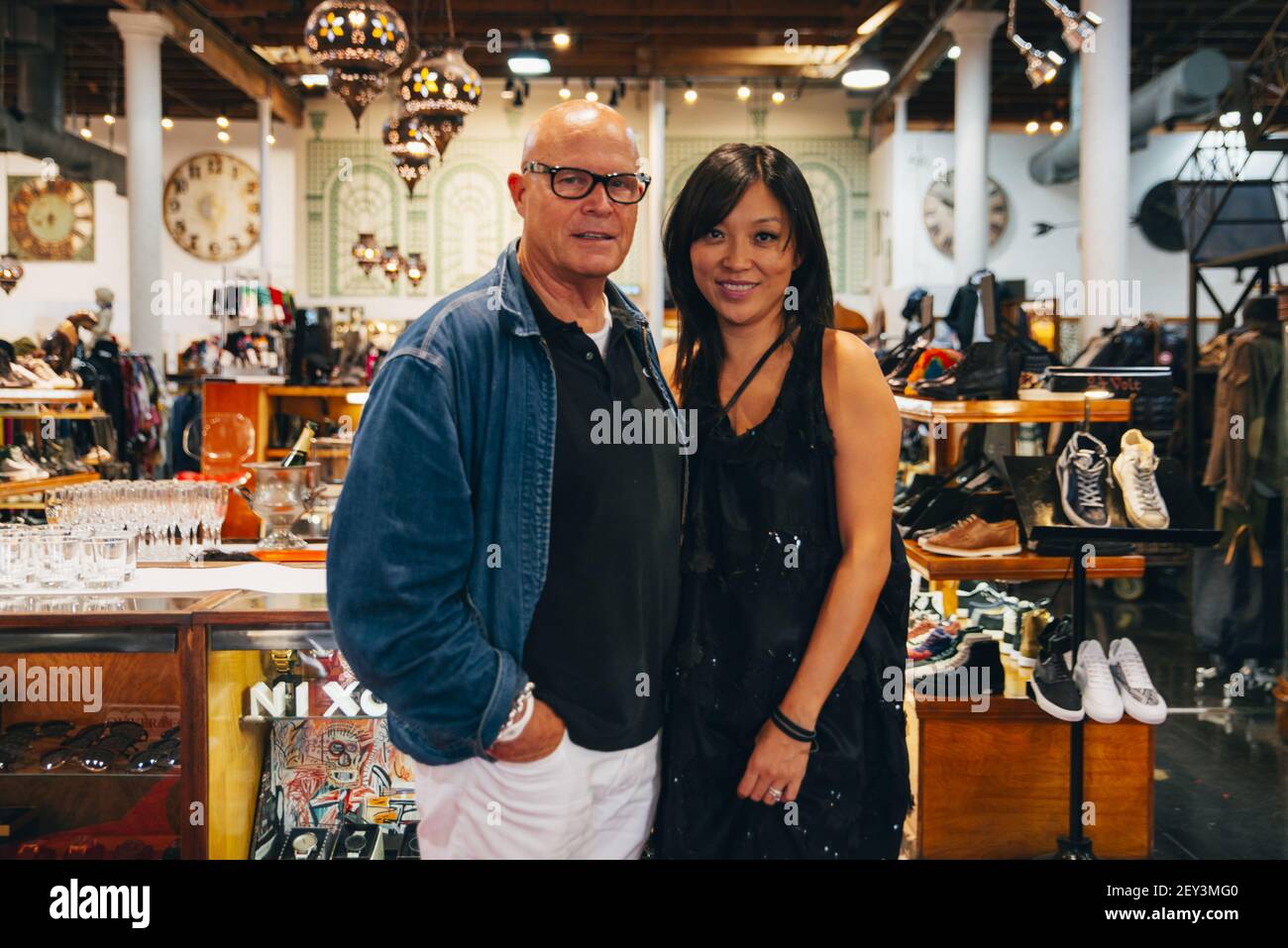 Mark Werts and Amanda Shi at Amanda Shi Spring 2015 Collection Preview ...