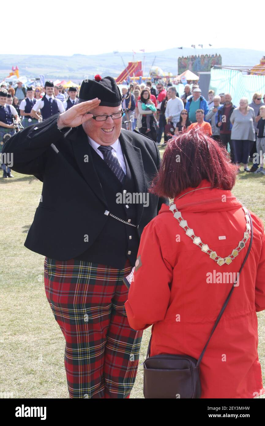 Pipes in the Park, Low Green, Ayr, Ayrshire, Scotland, UK. An annual ...
