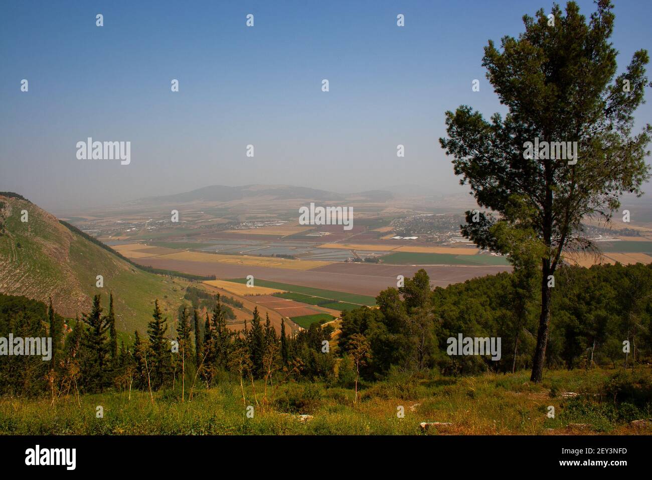 Mount Gilboa In the summer overlooking the Jezreel Valley in Israel ...