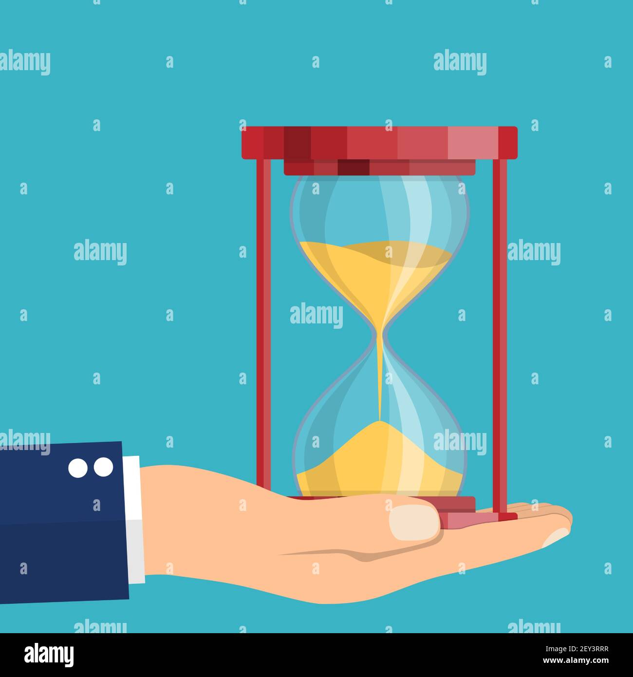 Business hand holding a hourglass Stock Vector Image & Art - Alamy