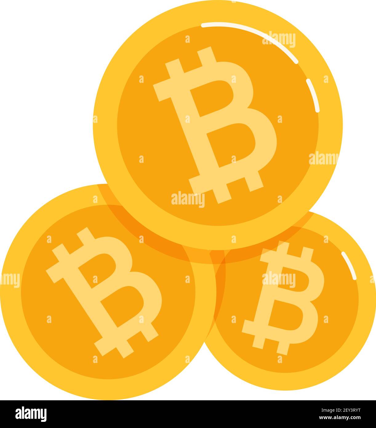 Bitcoin coins. Blockchain technologies, bitcoins, digital money market ...