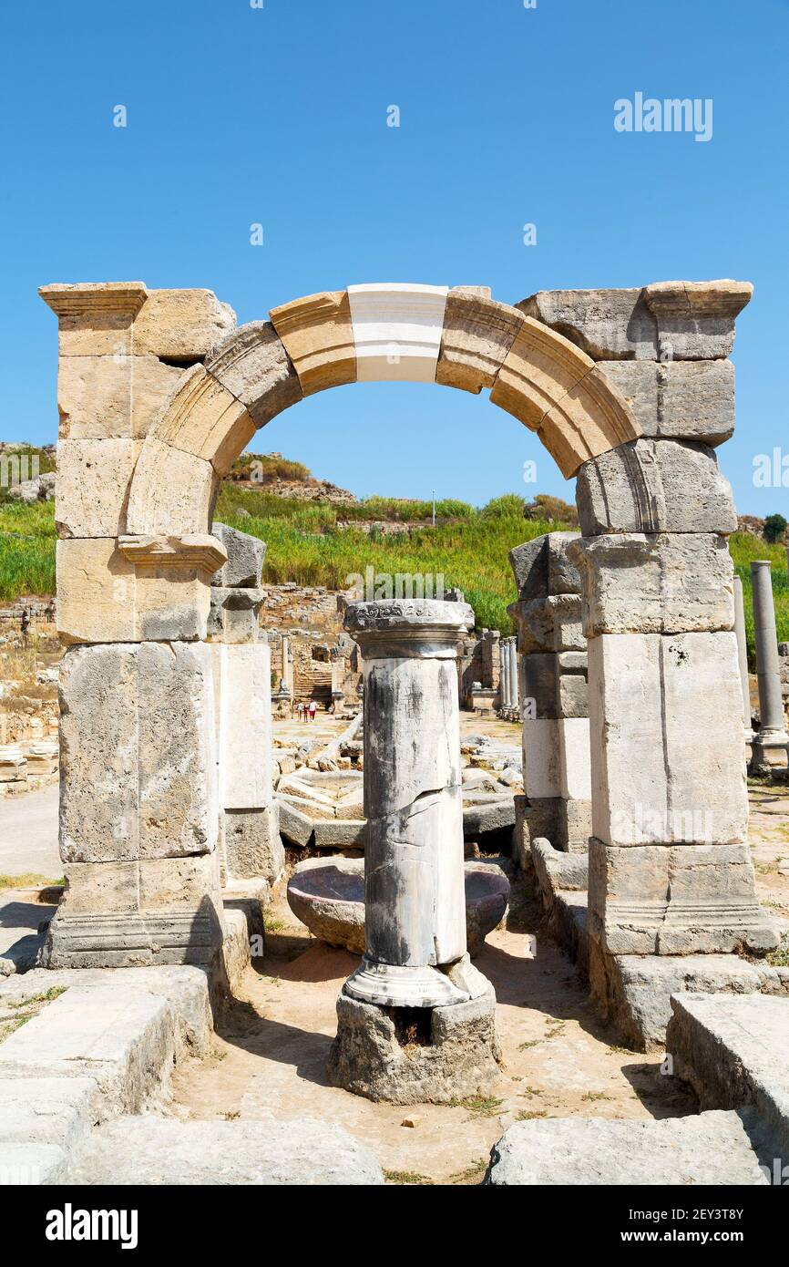 In asia turkey the column and roman temple Stock Photo - Alamy