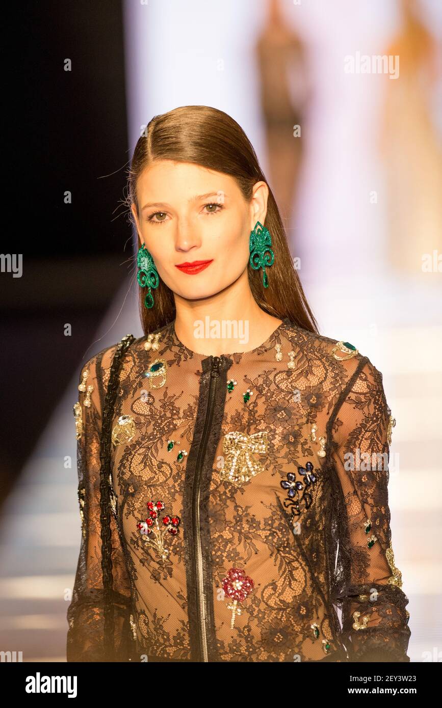 A model displays a creation by Fabiana Milazzo fashion brand during the ...