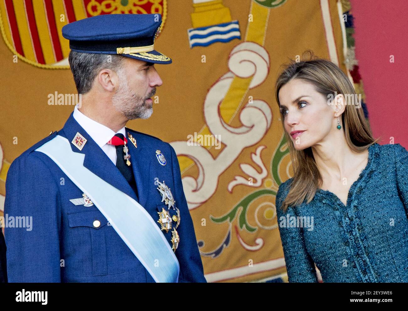 October 12, 2014 - Madrid, Spain - Spanish King Felipe VI, Queen ...