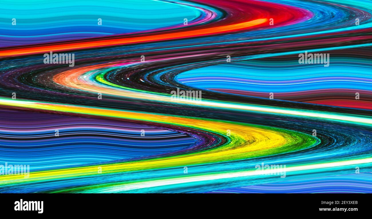 An illustration of a wavy and trippy colorful abstract background ...