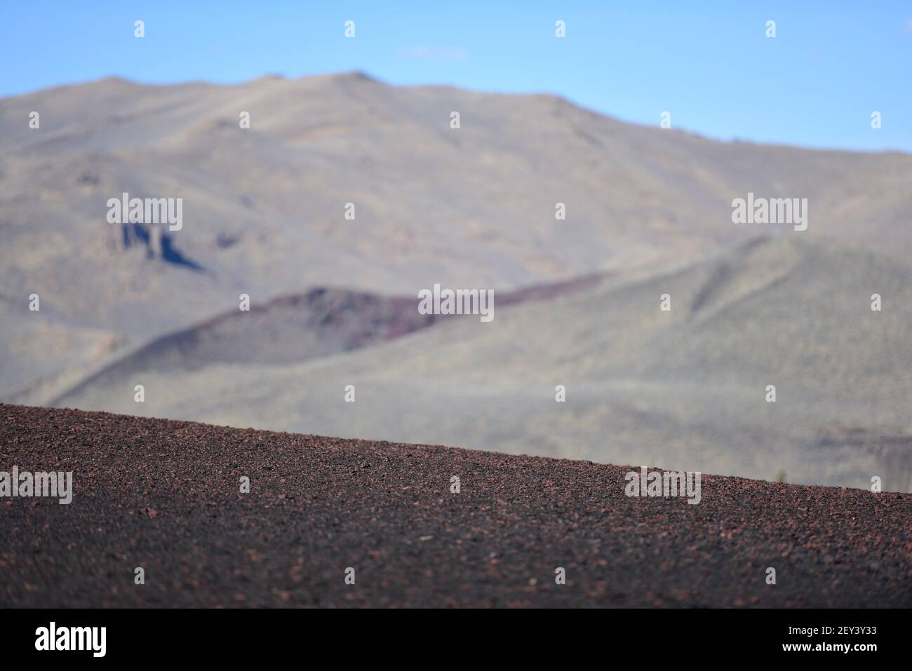 A view of the volcanic landscape atop of Inferno Cone at Craters of the ...