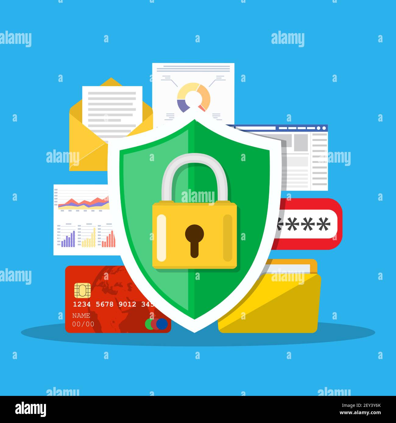 Privacy concept online security Stock Vector Images - Alamy