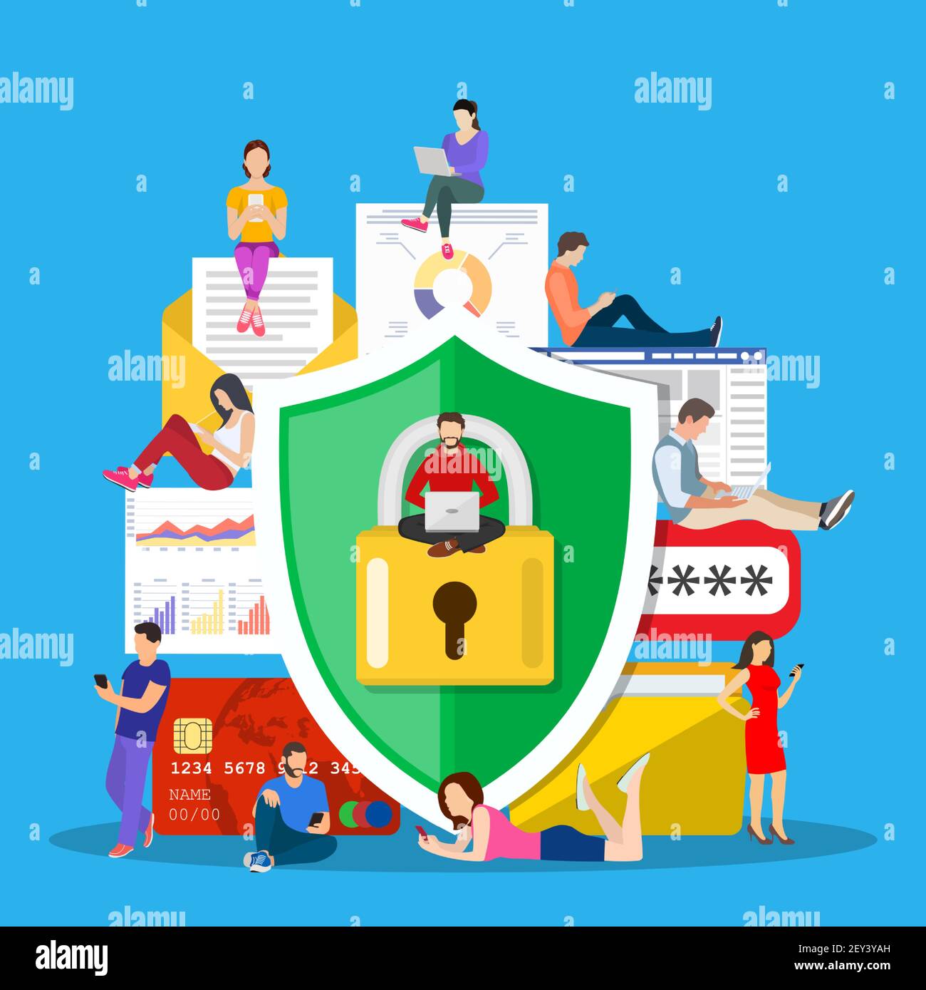 Data protection concept Stock Vector Image & Art - Alamy