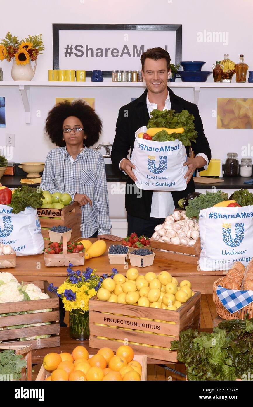 (L-R) Youth Hunger Activist Joshua Williams and Actor Josh Duhamel ...