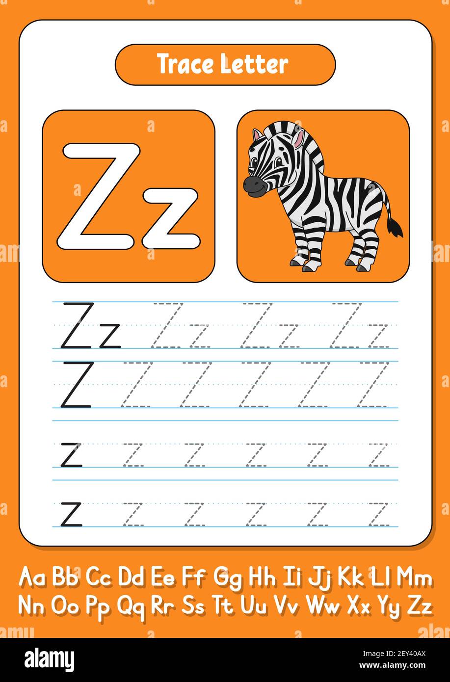 Writing letters. Tracing page. Practice sheet. Worksheet for kids ...