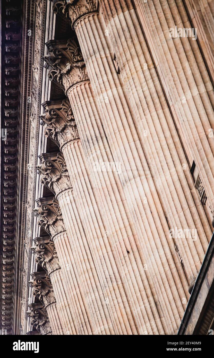 A low angle shot of a beautiful building of the museum in Berlin ...
