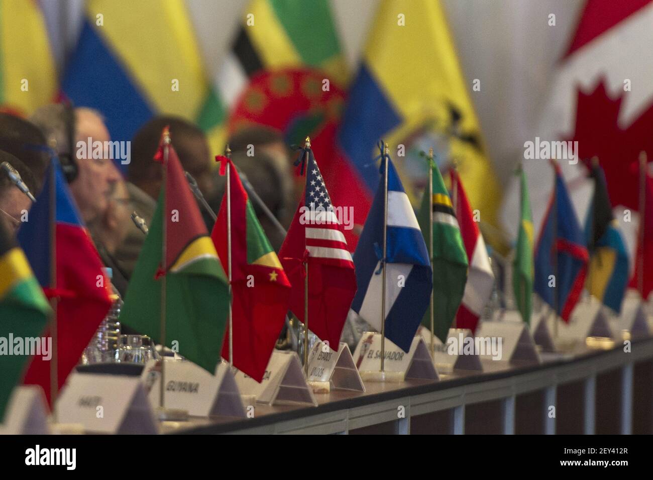 Flags of the various nations attending the11th Conference of the ...