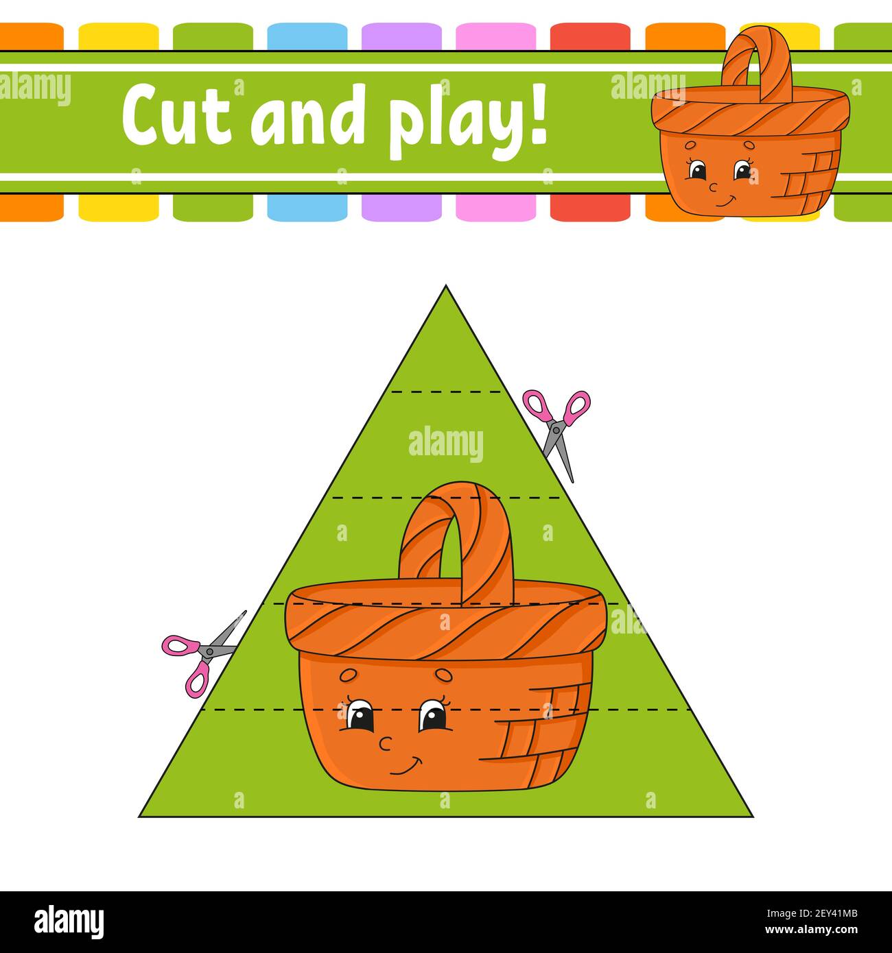 Cut and play. Educational activity worksheet for kids and toddlers ...