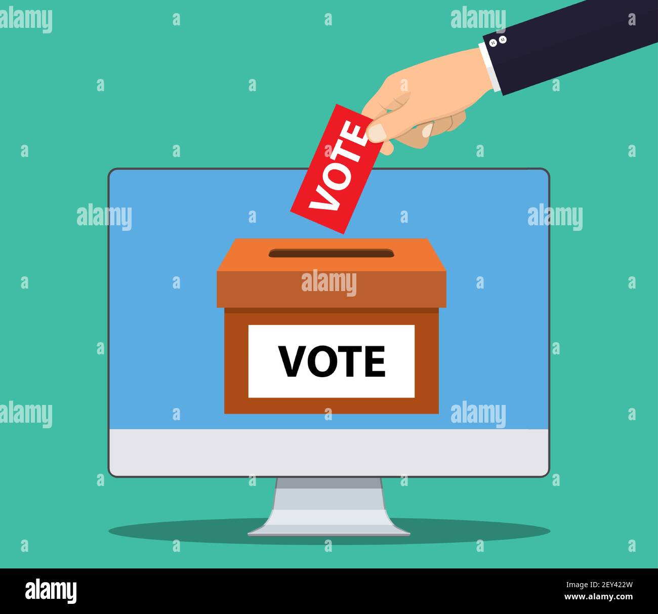 Hand putting voting paper Stock Vector Image & Art - Alamy