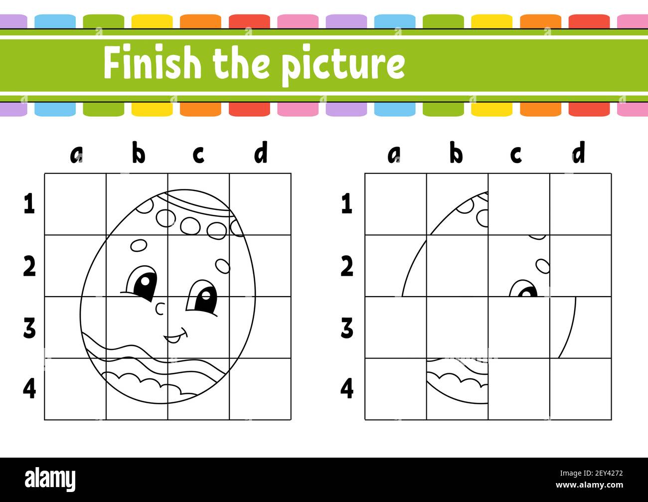 Easter theme. Finish the picture. Coloring book pages for kids ...