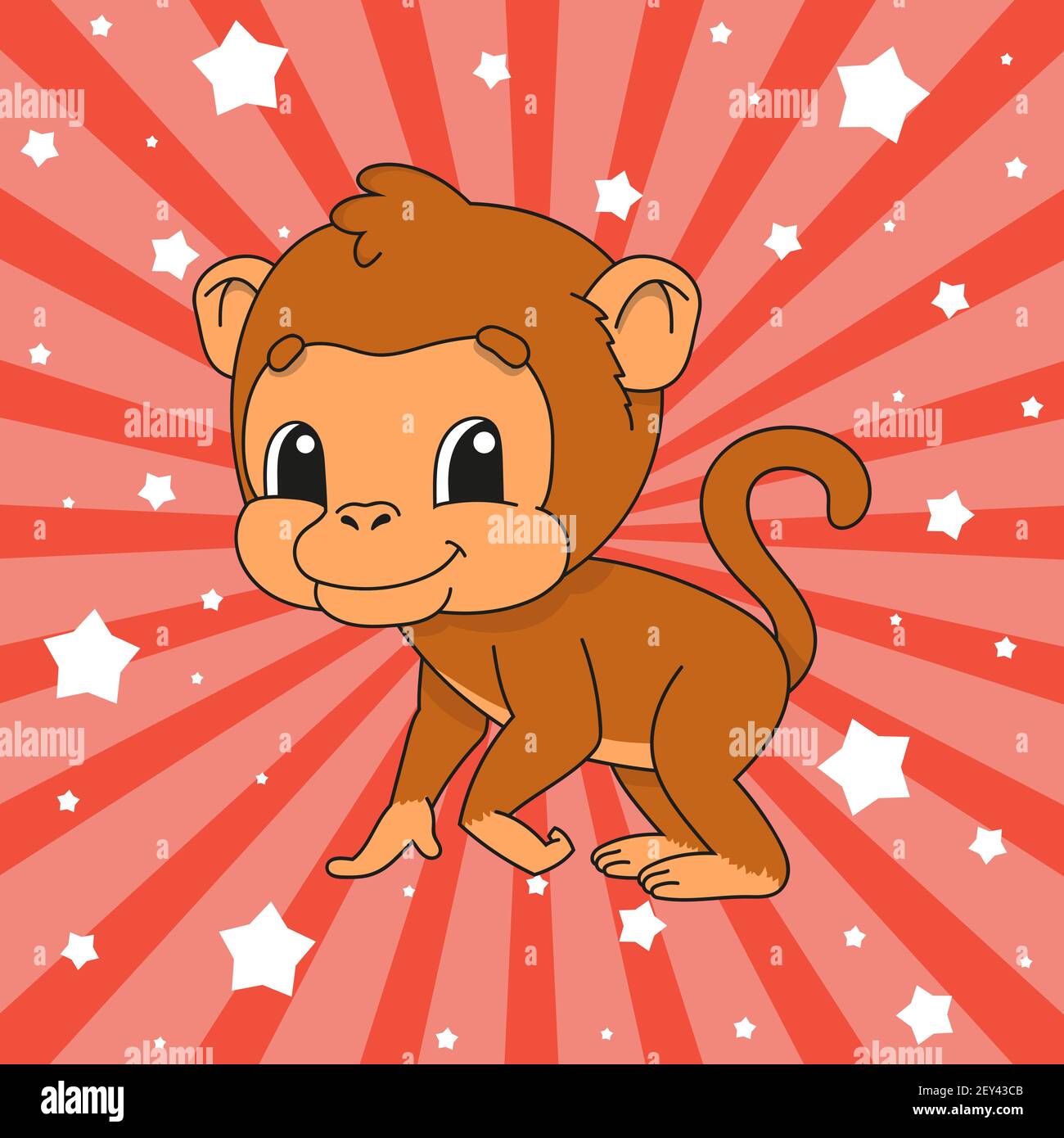 Cute cartoon character. Colorful vector illustration. Isolated on color ...