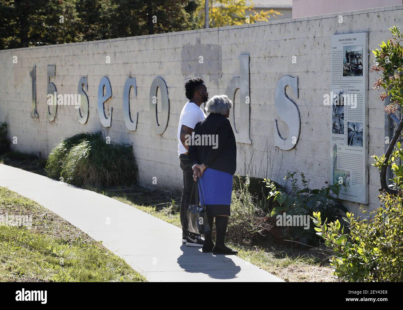 Chaz Mabry walks with his grandmother, Helene Hunter, at the Cypress ...