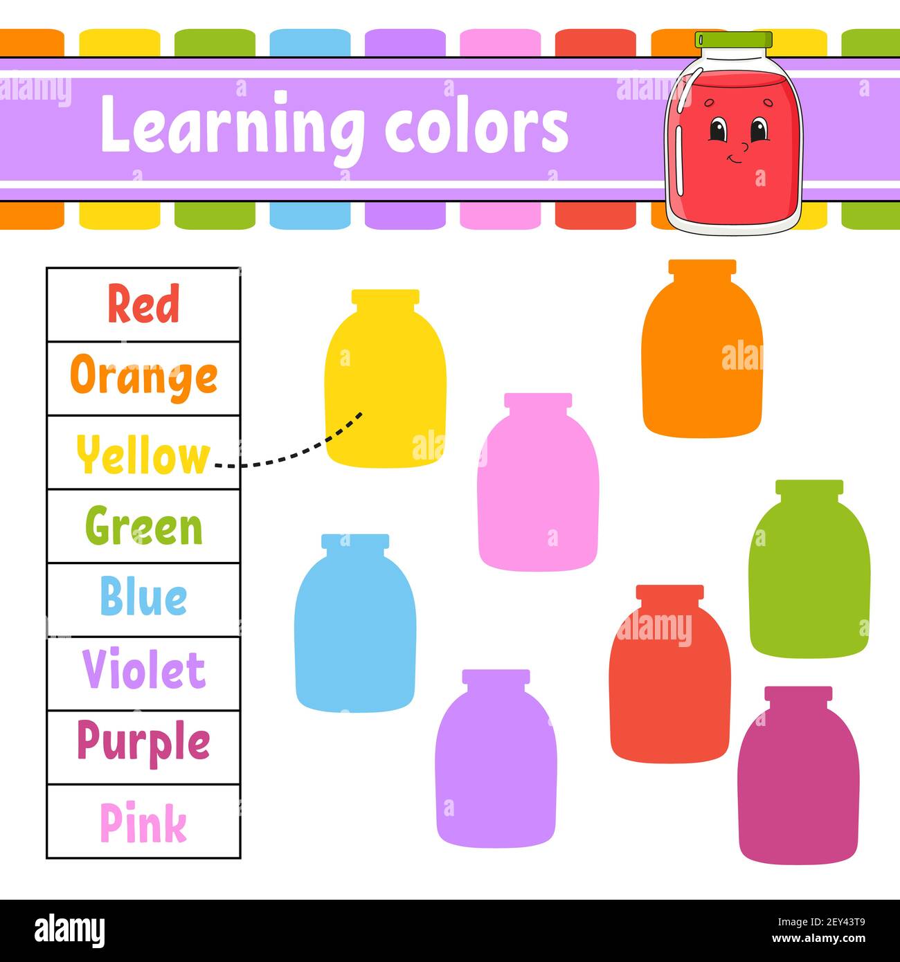 Learning colors. Logic puzzle for kids. Education developing worksheet ...